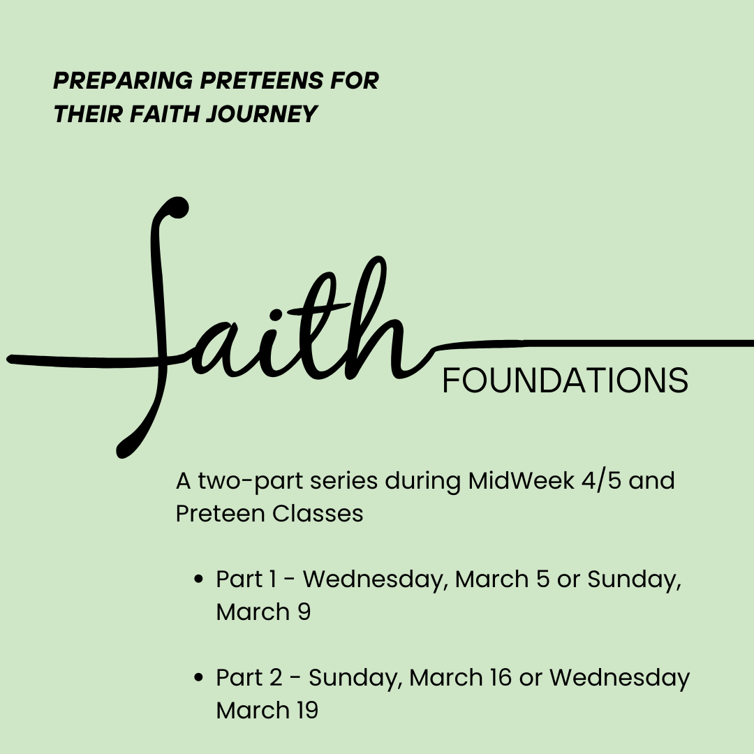 Faith Foundations for 4th & 5th graders - wearepcc